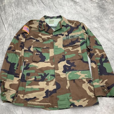 US Army 38th Infantry Shirt Jacket Mens Medium Woodland Camoflage ...