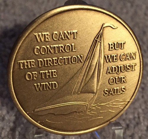 We Can't Control The Wind Adjust Our Sails Sailboat Bronze Medallion ...