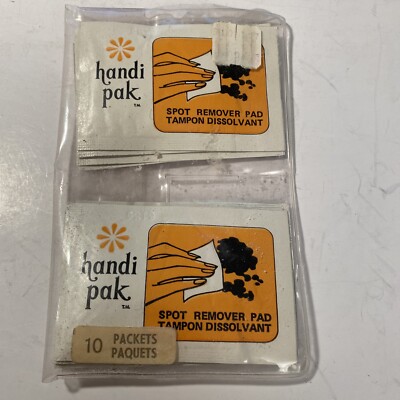 Vintage - Handi-pak Spot Remover /Tampon Dissolvant Pads- 9 Pads | eBay