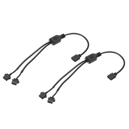 12V 4 Pin Splitter Cable 2 Pcs PWM Fans RGB Power Cord with 1 to 2 ARGB ...