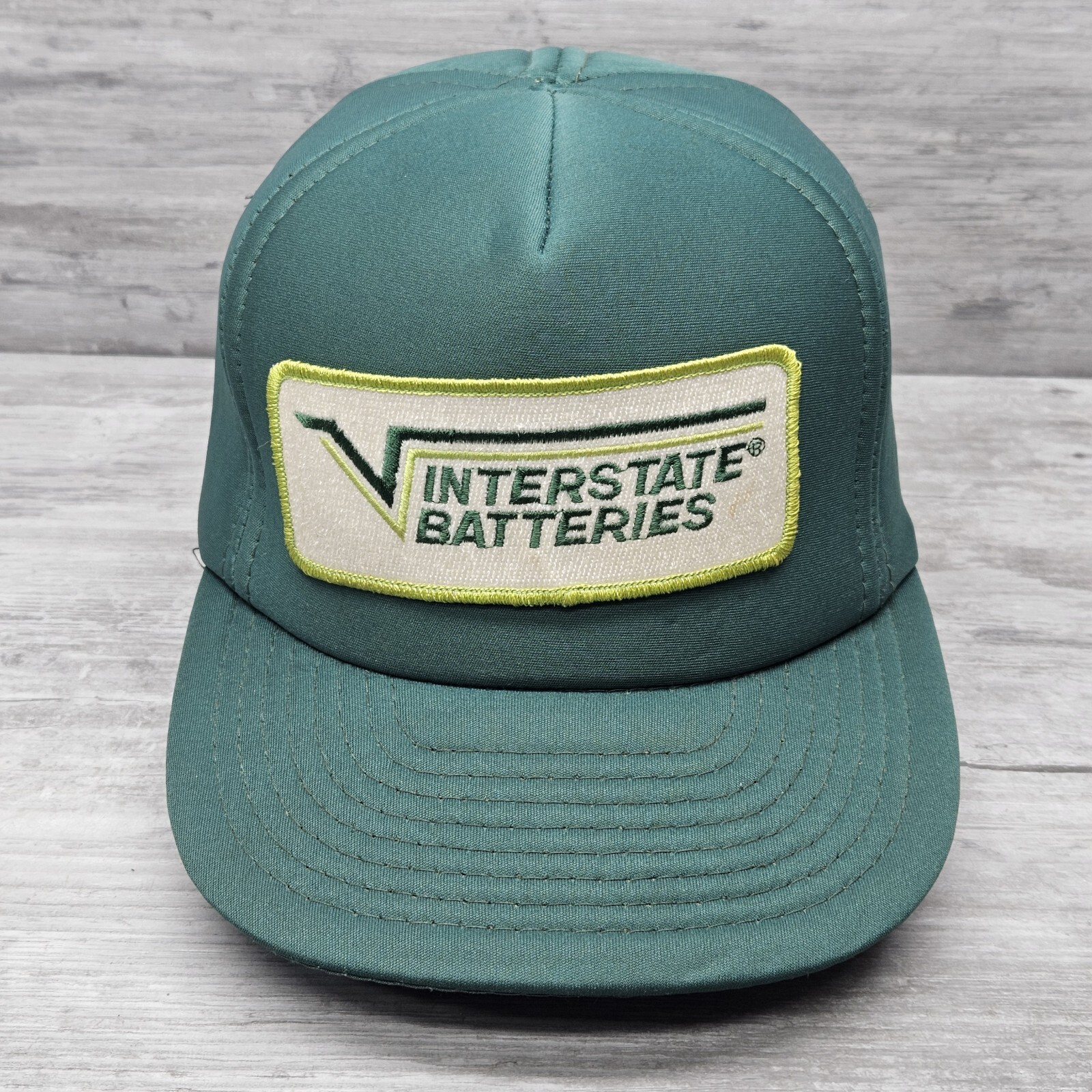 Vintage Interstate Batteries Snapback Hat Cap Green Big Logo Patch READ | eBay