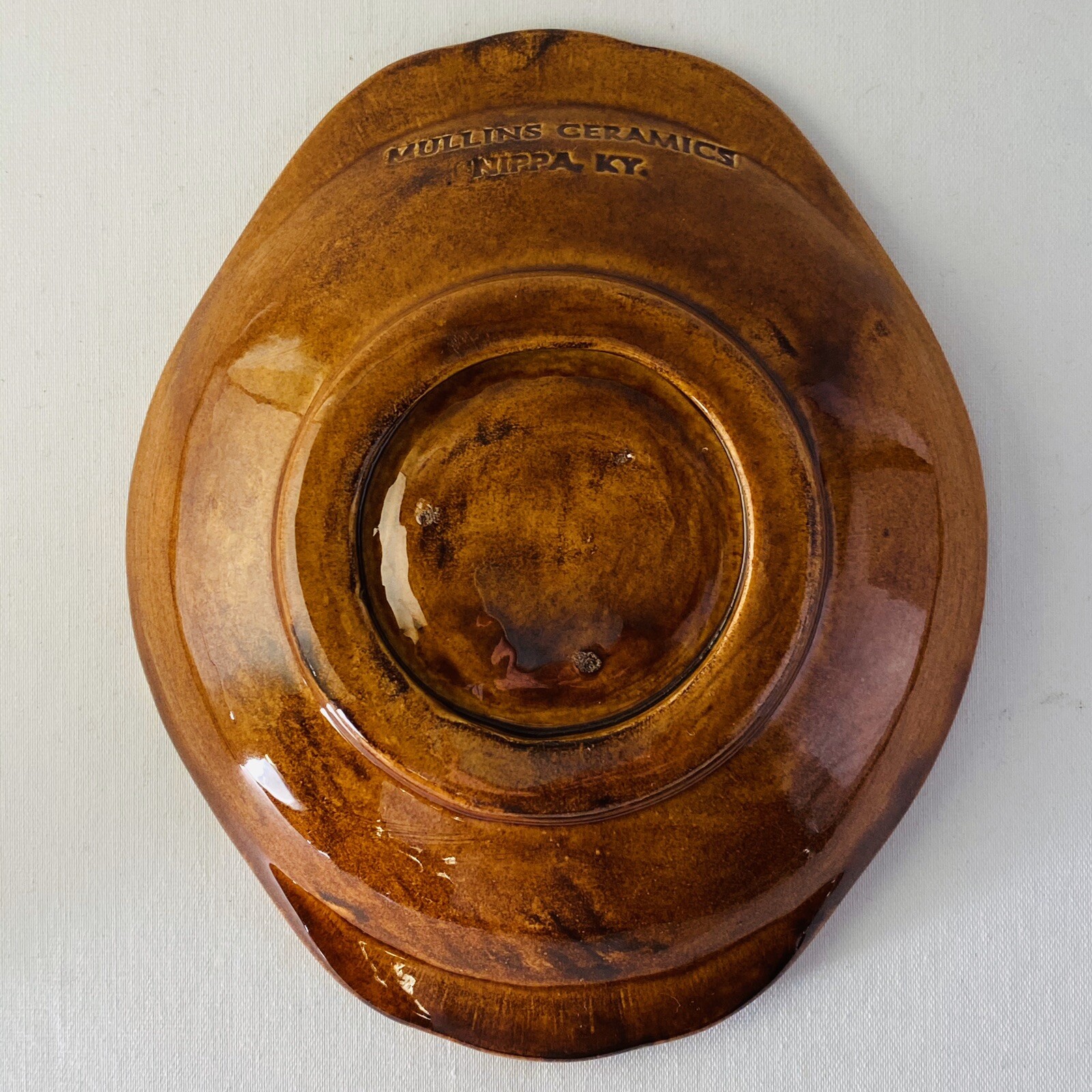 Mullins Ceramics Lava Drip Bowl Red Brown Glaze Nippa Ky Mid Century ...