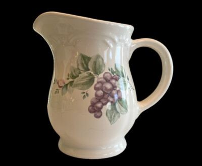 Pfaltzgraff Small Pitcher Grapevine Stoneware Creamer Grape Leaves 12 ...