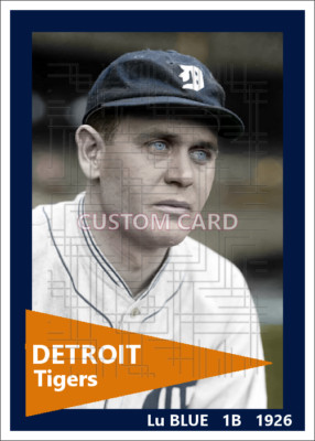 Lu Blue - 1926 Detroit Tigers - 2.5 x 3.5 custom card (blank back) | eBay