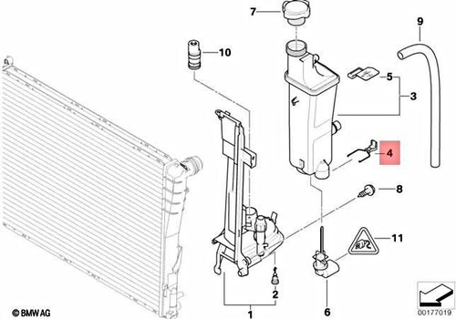 Genuine BMW E46 E53 E85 Oil Cooler Expansion Tank Thermostat OEM ...