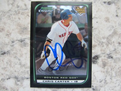 Red Sox Chris Carter Signed Autographed 2008 Bowman Chrome Rookie Card ...