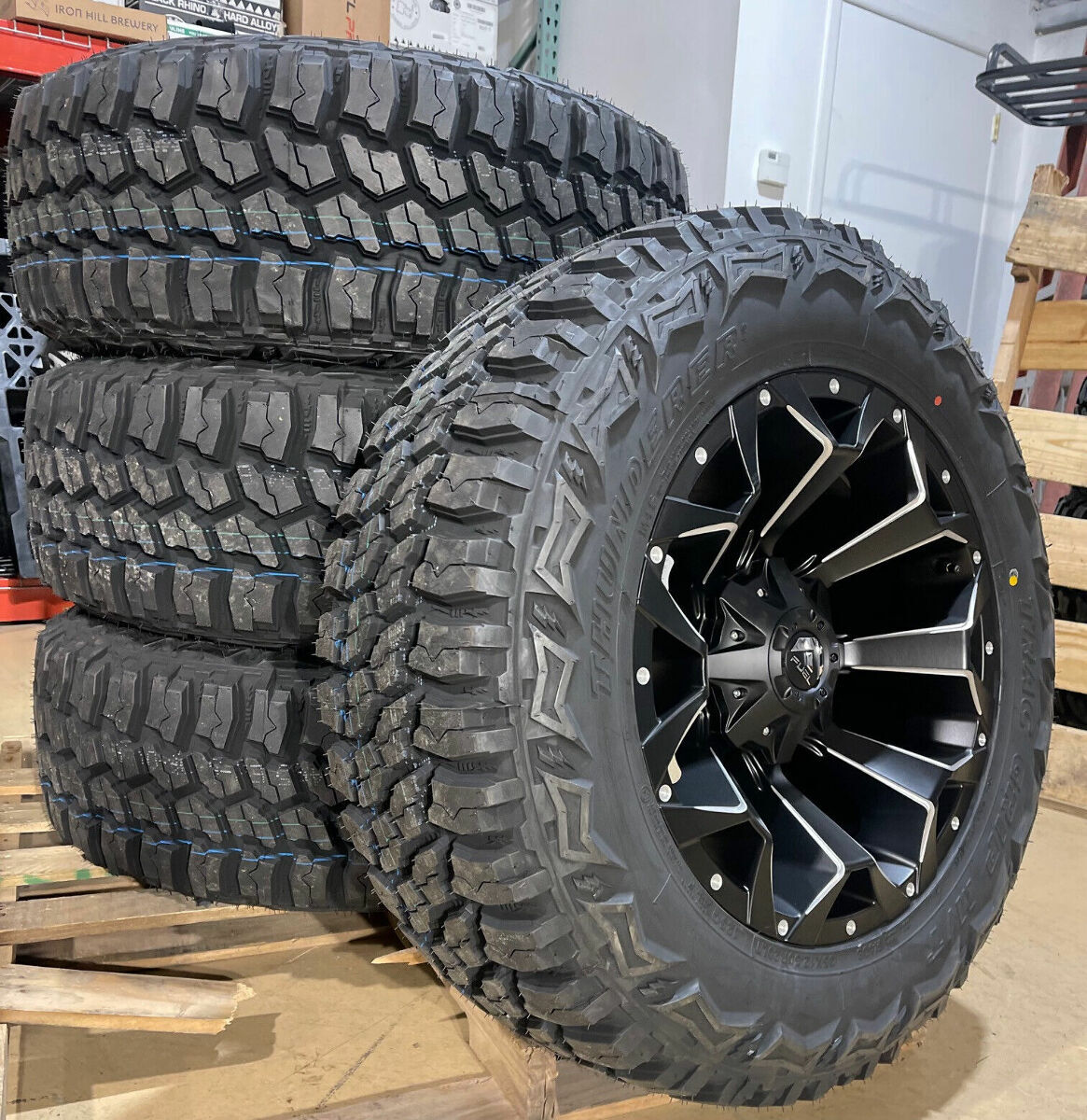 5 20x10 Fuel D546 Assault Black Wheels 35" MT Tires 5x5 Jeep Wrangler ...