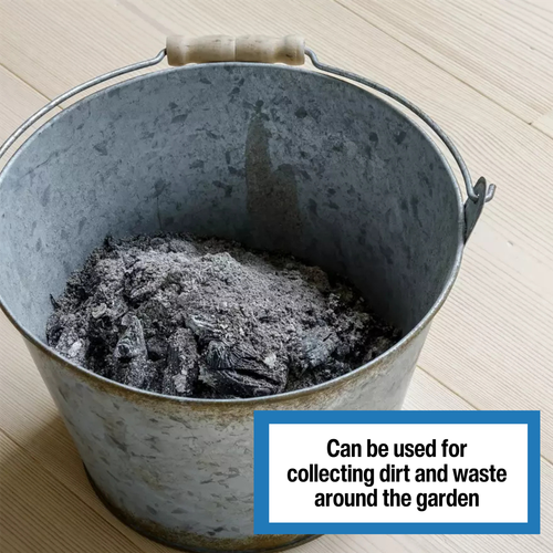 15L LARGE TRADITIONAL GALVANISED STRONG STEEL METAL BUCKET WITH WOODEN ...