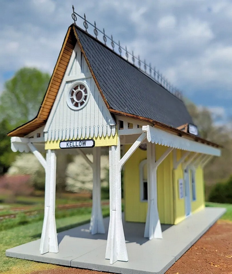 KELLOW STATION O On30 Model Railroad Structure Unpainted Laser Wood KIT ...