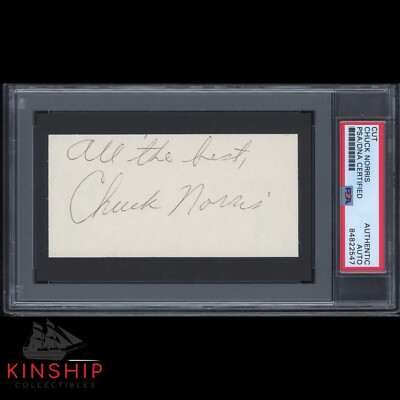 Chuck Norris signed Inscribed Cut PSA DNA Slabbed Auto Actor Rare C1644 ...