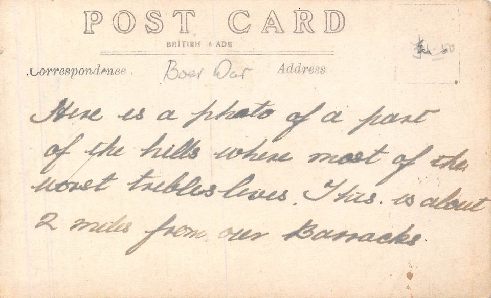 POSTCARD MILITARY BOER WAR BATTLEFIELD UNIDENTIFIED ) | eBay