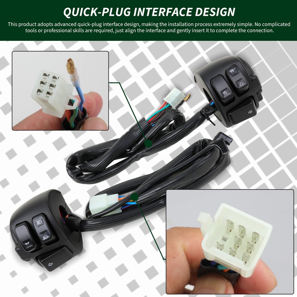 1" Handlebar Control Switches Housing + Hand Grips For Harley Davidson ...