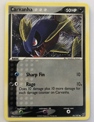 Pokemon Card Carvanha (EX Deoxys) 56/107 Non-Holo Common TCG | eBay