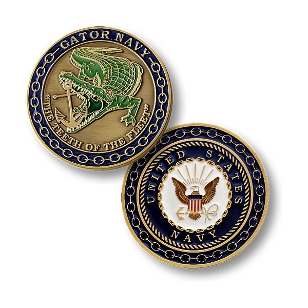 NAVY AMPHIBIOUS WARFARE TEETH OF THE FLEET GATOR 1.75" CHALLENGE COIN ...