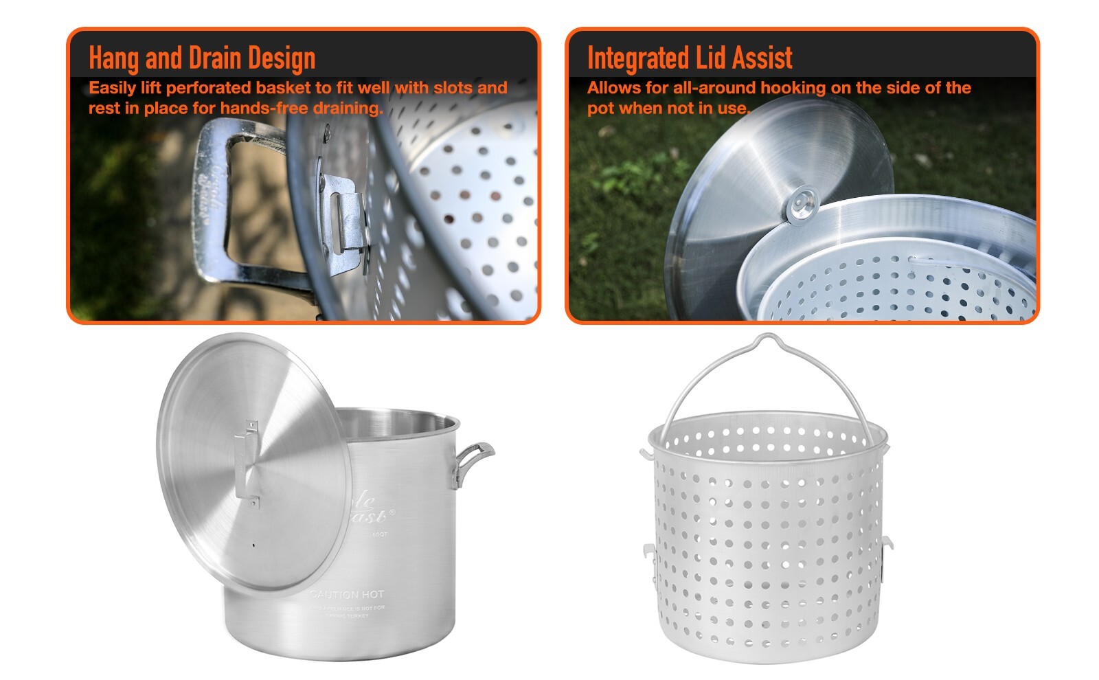 Creole Feast 60 QT Seafood Boiling Kit Outdoor Propane Gas Crawfish ...