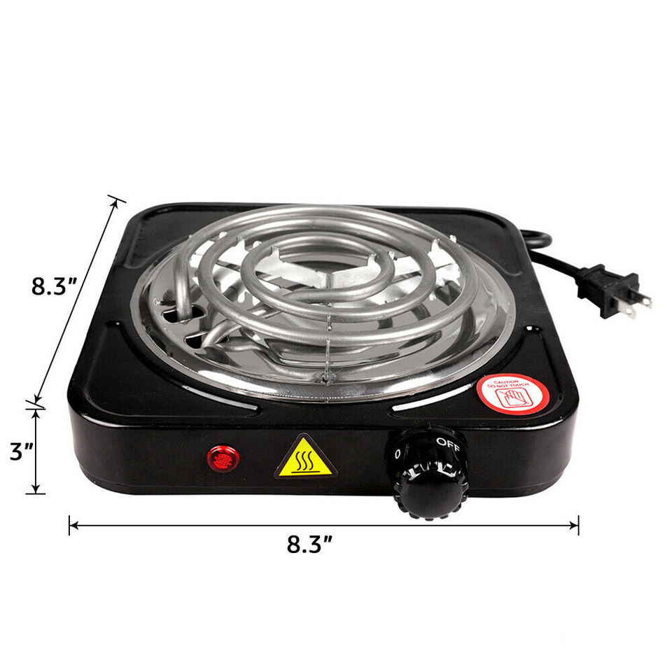 1000W Portable Single Electric Burner Hot Plate Camping Stove Stainless ...