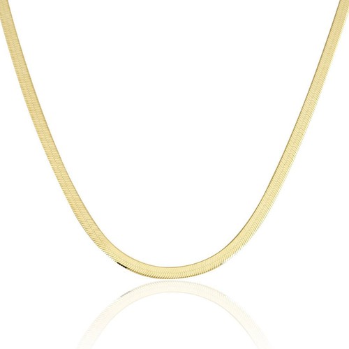 High Polished 3.3mm Herringbone Chain Necklace Solid 14k Real Gold | eBay