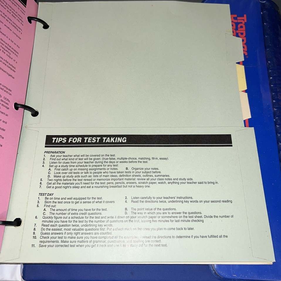 Vintage Mead Original Trapper Keeper with Folders Blue w/Tags *See ...