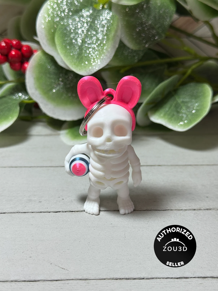 3D Printed Articulating Skeleton With Bunny Ears & Egg - ZOU3D | eBay