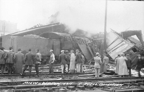RPPC Milwaukee, WI 1911 Train Wreck Railroad Buell c1940s Vintage Photo ...