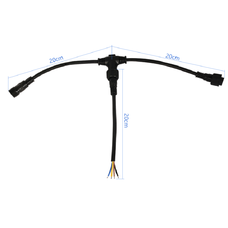 Outdoor Waterproof Electrical Cable 3 Way Connector IP68 With Male ...