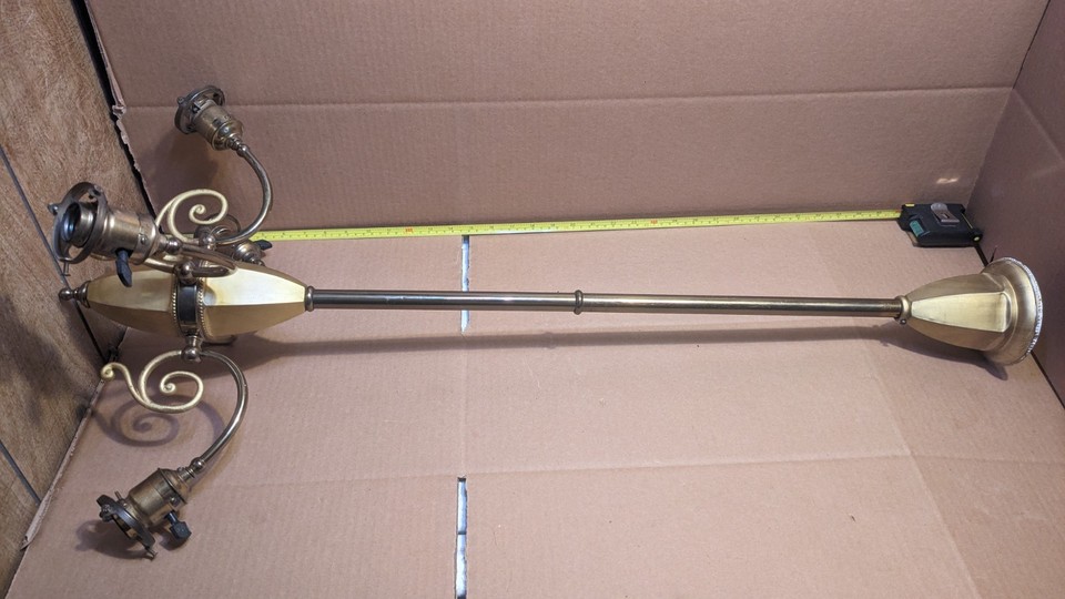 Antique 1902 Brass 4-Arm Chandelier New England Electric Early Light ...