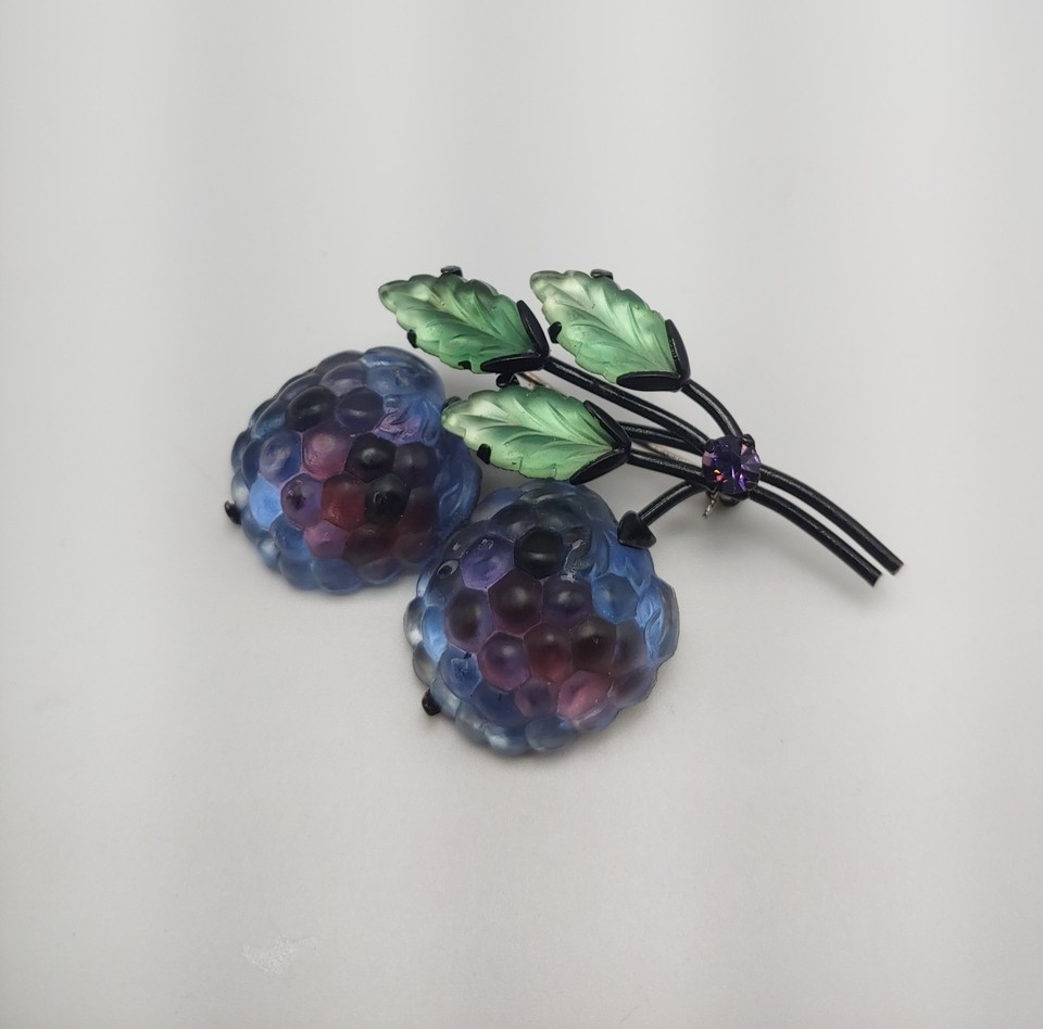 Austria Glass Fruit Berries Raspberries Strawberries Vintage Brooch Pin ...