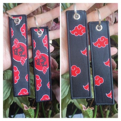 2 Pcs Cloud Akatsuki Naruto Anime Key tag Anime Keychain Lanyard Jet ...