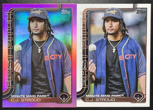 2025 Topps Series One First Pitch pink Holo Foil FP-10 C.J. Stroud | eBay