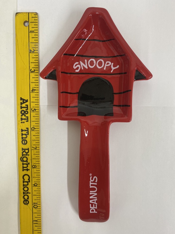 Peanuts Snoopy Red Dog House Spoon Rest Stoneware 9.5-in Long NEW | eBay