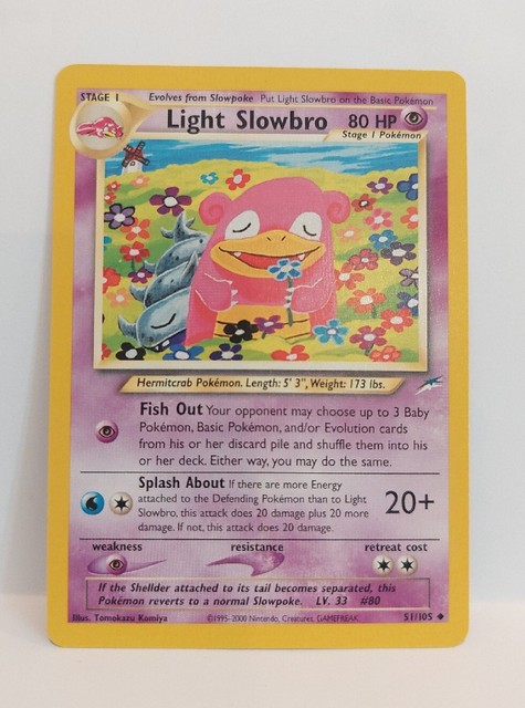 Pokémon TCG Light Slowbro Neo Destiny 51 Regular Unlimited Uncommon for ...