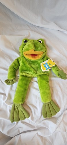 1982 Vintage DAKIN Green Stuffed Flicker Frog 16" Full Body Hand Puppet ...