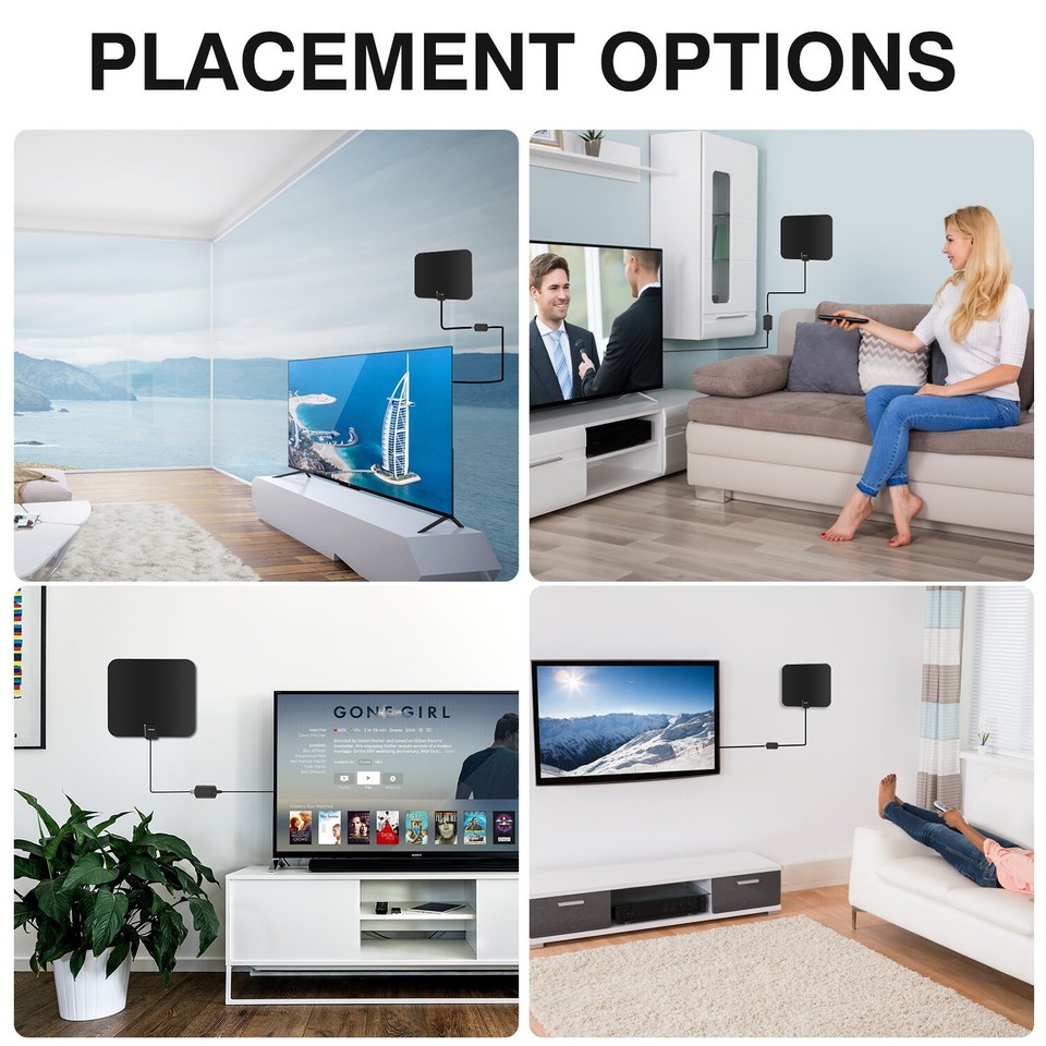 5600Miles Digital TV Antenna Indoor HDTV Amplified Signal Booster 4K HD ...
