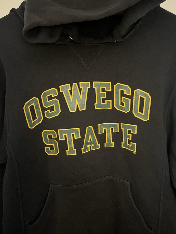 Vintage Oswego State University Russell Fleece Hoodie Sweatshirt Mens ...