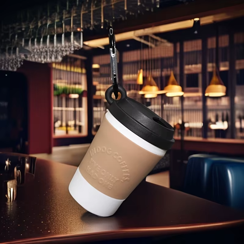 Dog Poop Bag Dispenser,Portable Coffee Cup Shape,Built-In Waste Storage ...