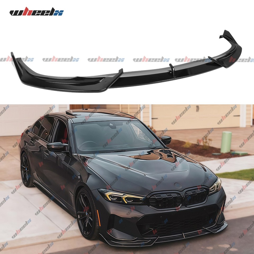 GLOSSY BLACK FRONT BUMPER LIP SPOILER FOR 23-26 BMW 330I M340I G20 LCI ...