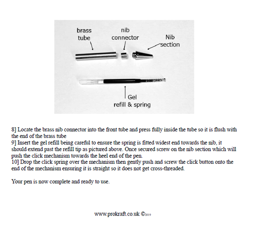 Woodturning Pen Kit - Eliot Click Pen Kit - Gel Refill - Prokraft | eBay UK