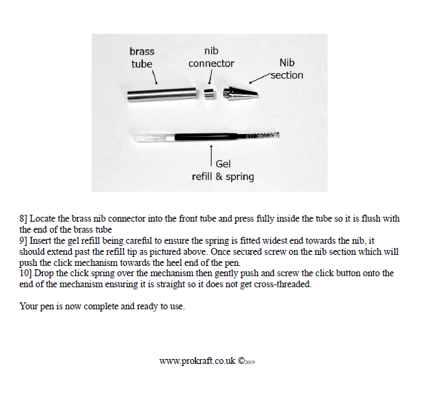 Woodturning Pen Kit - Eliot Click Pen Kit - Gel Refill - Prokraft | eBay UK