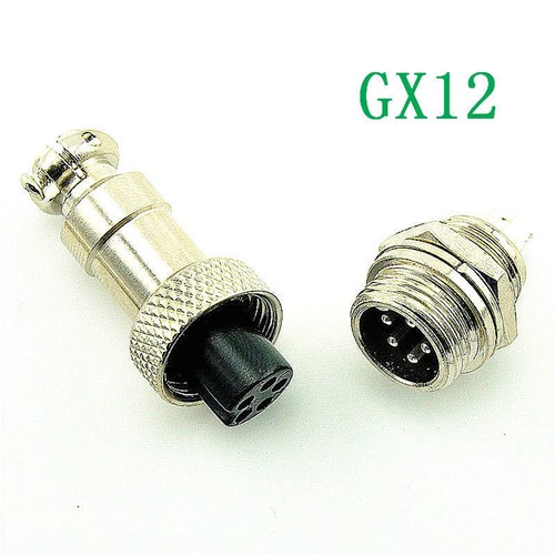 Aviation Plug GX12-5 5pin 12mm Male & Female panel Metal Connector ...