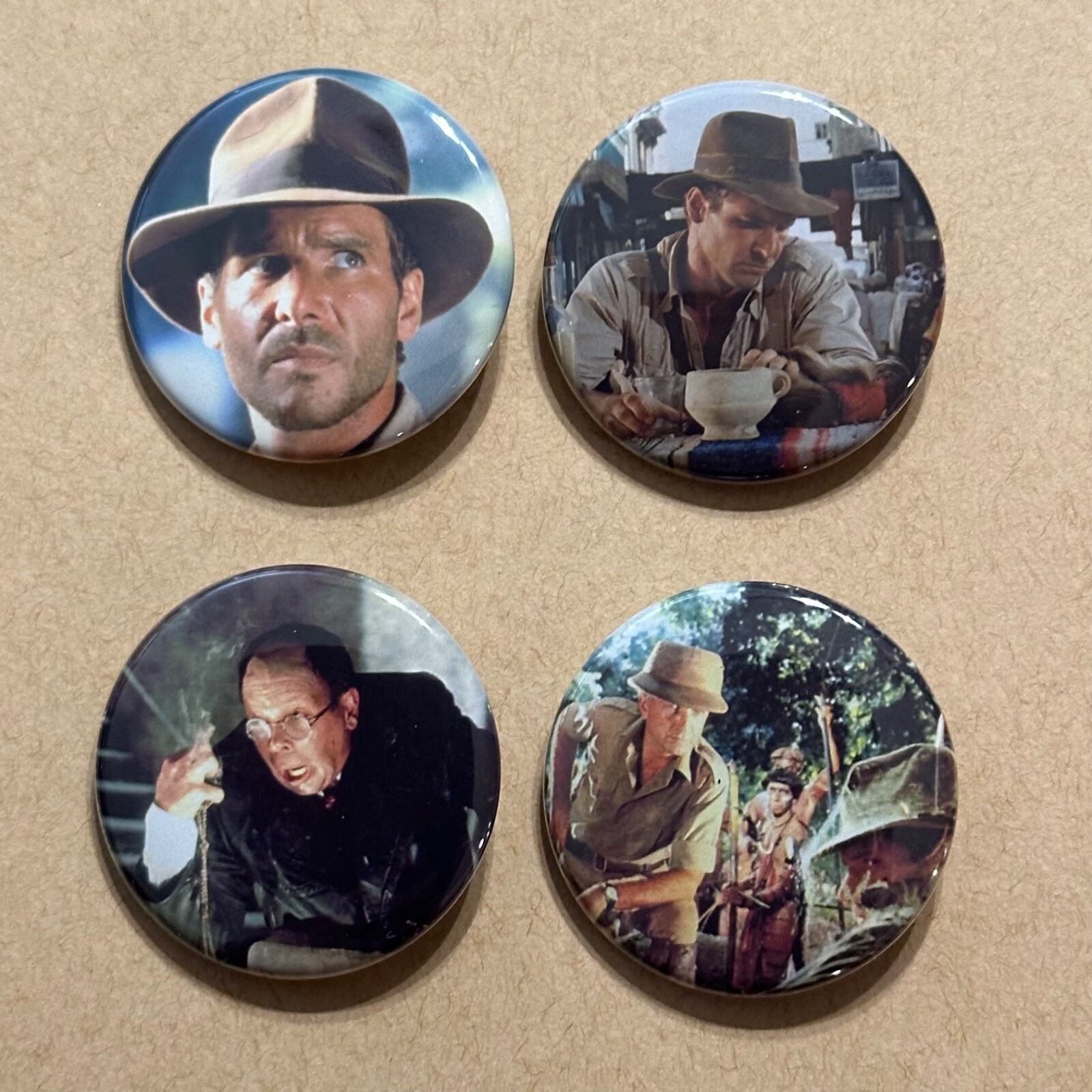 4 Indiana Jones Raiders Of The Lost Ark 1.5" Pinback Buttons (Choose ...
