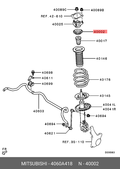 Domlager Federbeinlager Vorne 4060A418 OE für Mitsubishi Outlander ...