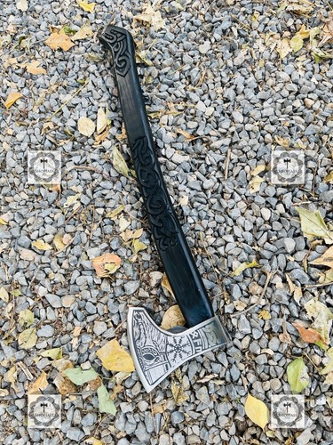 Long Handle Axe Hatchet Integral Bearded Axe Hand forged Steel Tomahawk ...