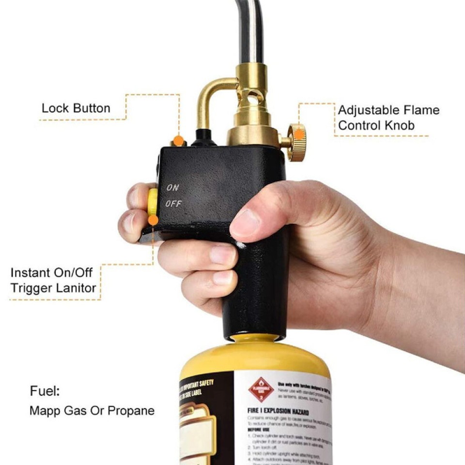 Instant Heat MAPP Gas Torch Propane Blow Torch Kit Welding Soldering ...