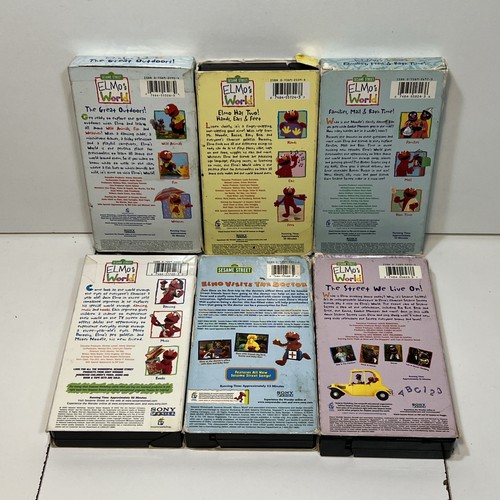 Sesame Street Elmo’s World VHS Lot (6) Elmo Visits Doctor Families Bath ...