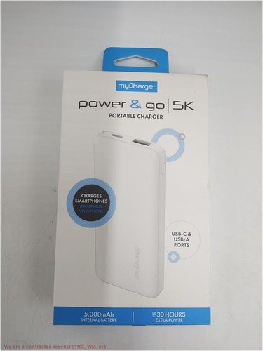 myCharge 5000mAh Power & Go Power Bank - White 847843008950| eBay