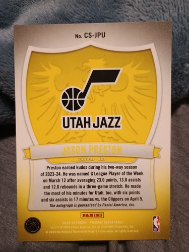 2023-24 NBA Phoenix CRUSADE JASON PRESTON Silver Prizm Holo Autograph ...