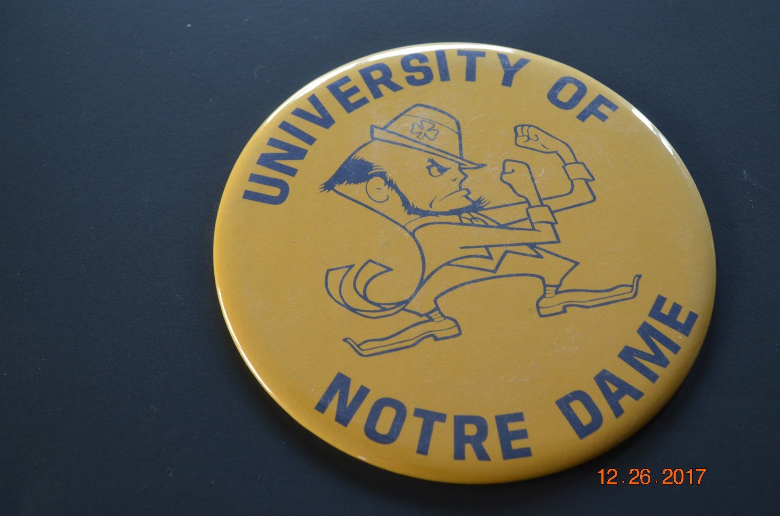 UNIVERSITY OF NOTRE DAME PIN W/LEPRECHAUN & STAND | eBay