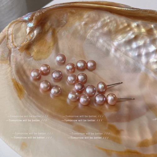 100% Natural Freshwater Pearl Earrings Stud S925 Sterling Sliver Women ...