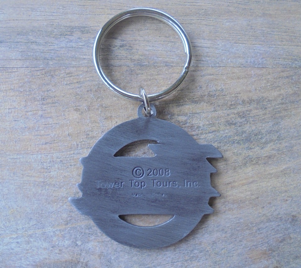 ZZ TOP Key Chain Brushed Pewter Solid Metal Durable Rock Texas 3.25 ...