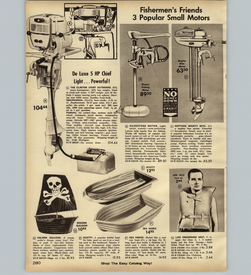 1963 PAPER AD Commodore Outboard Motor 2 7.5 10 18 HP Light Weight ...